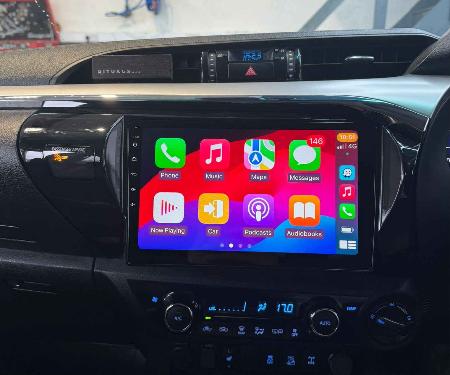 Toyota Hilux 10" CarPlay Stereo Radio Android Auto Satnav